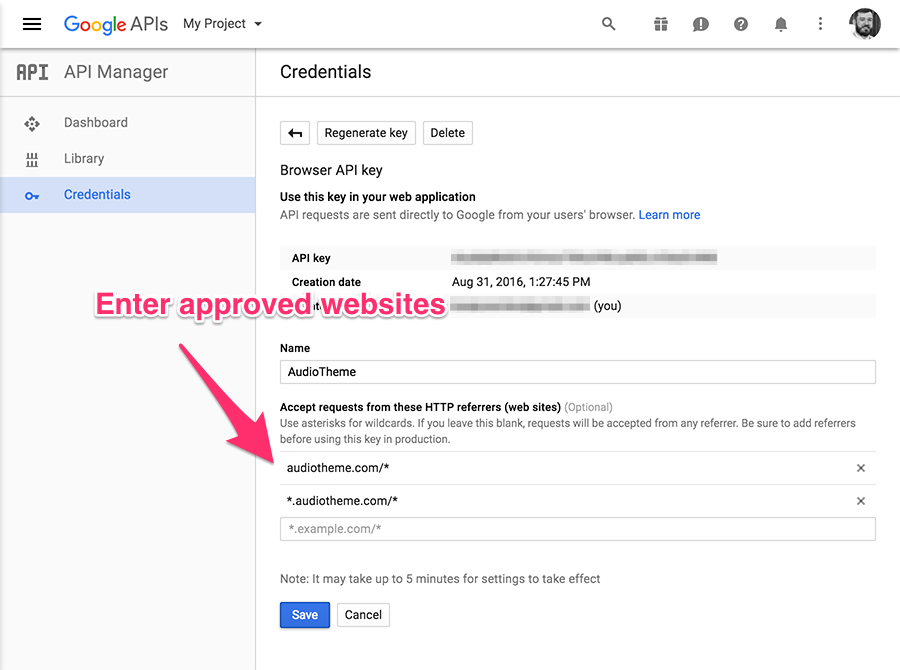 Create A Google Maps API Key AudioTheme
